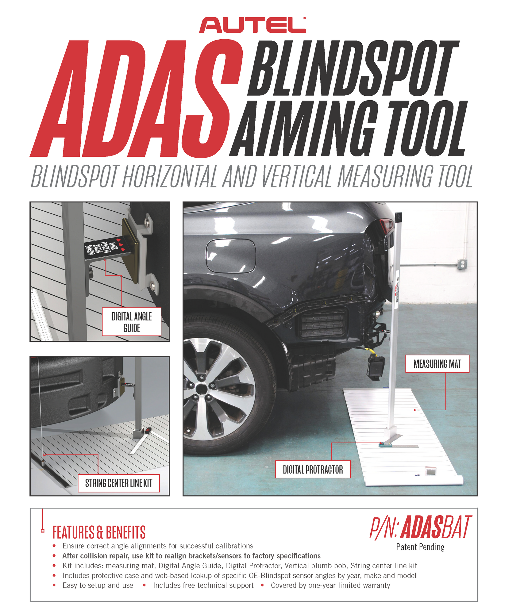 Autel ADASBAT: ADAS Blind Spot Aiming Tool Kit – Precision Tec Diagnostics